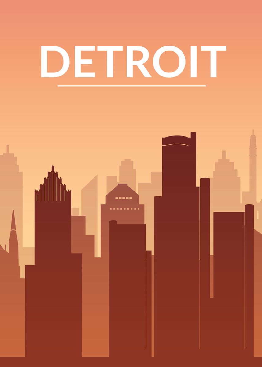 'DETROIT' Poster by Paulix Bed | Displate