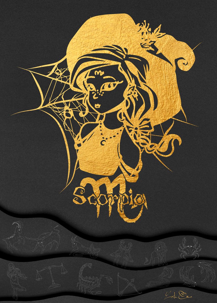 'Scorpio Witchy Zodiac' Poster, picture, metal print, paint by ...