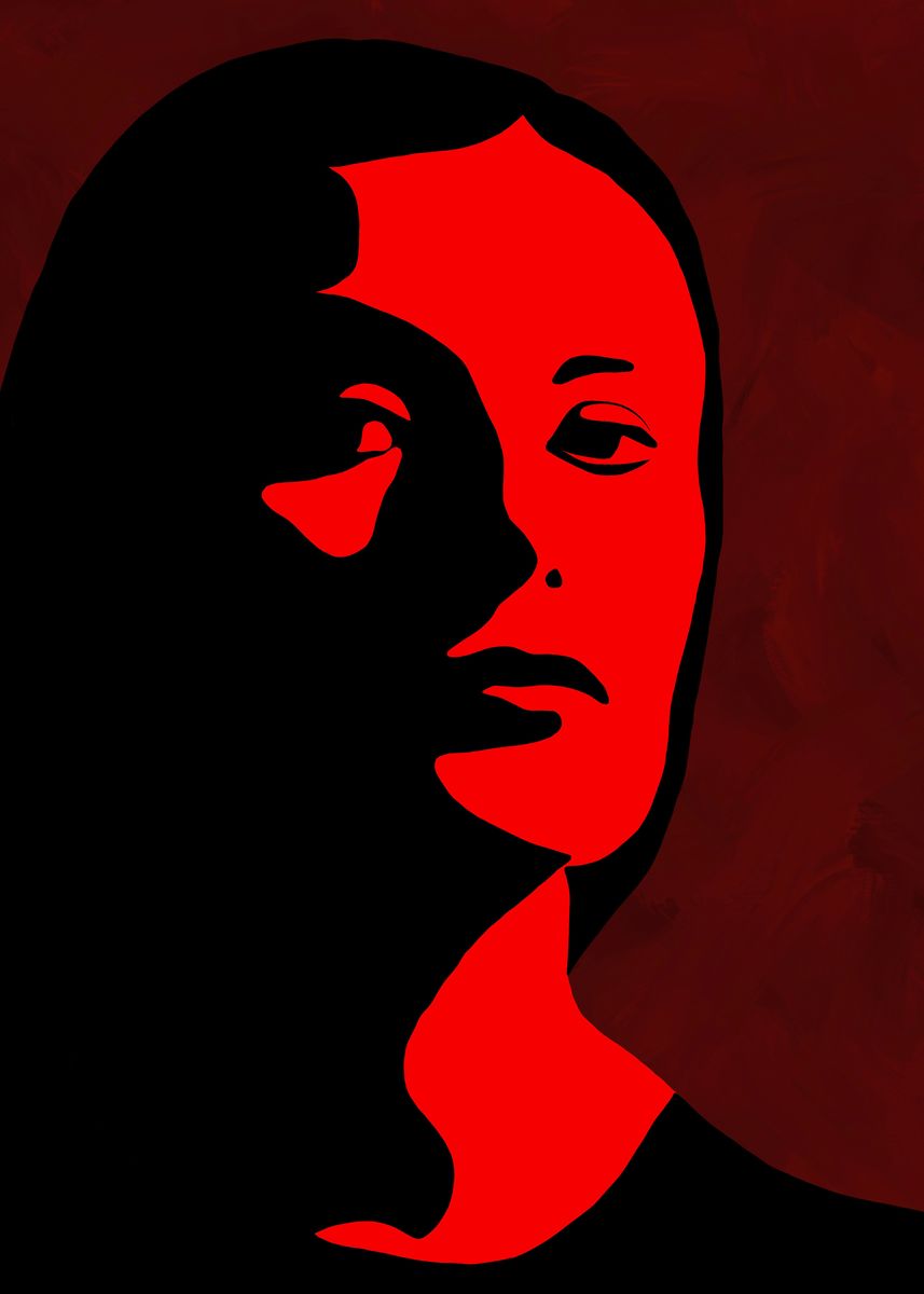 'Red Female portrait' Poster, picture, metal print, paint by Kirill ...