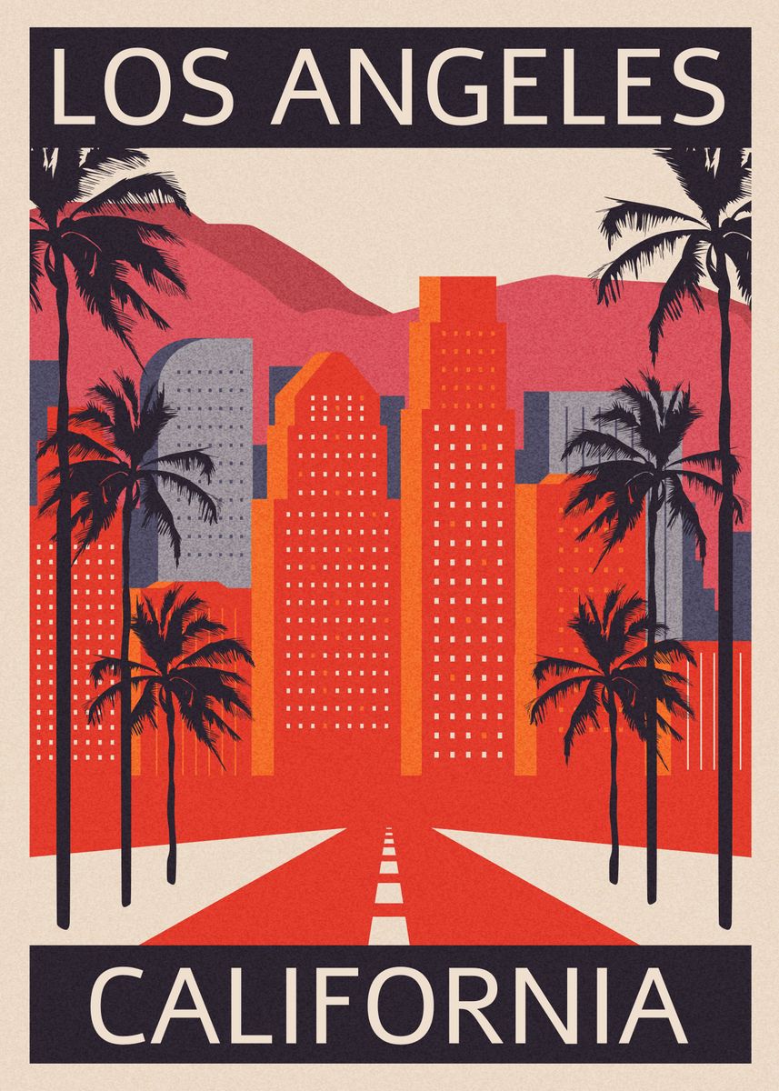 'Los Angeles California' Poster by afdesign | Displate