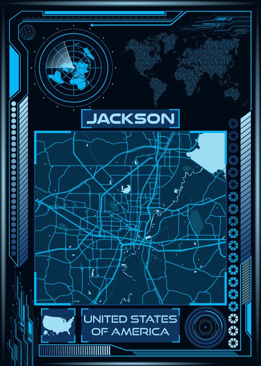 'JACKSON MAP USA' Poster by Artistic Paradigms | Displate