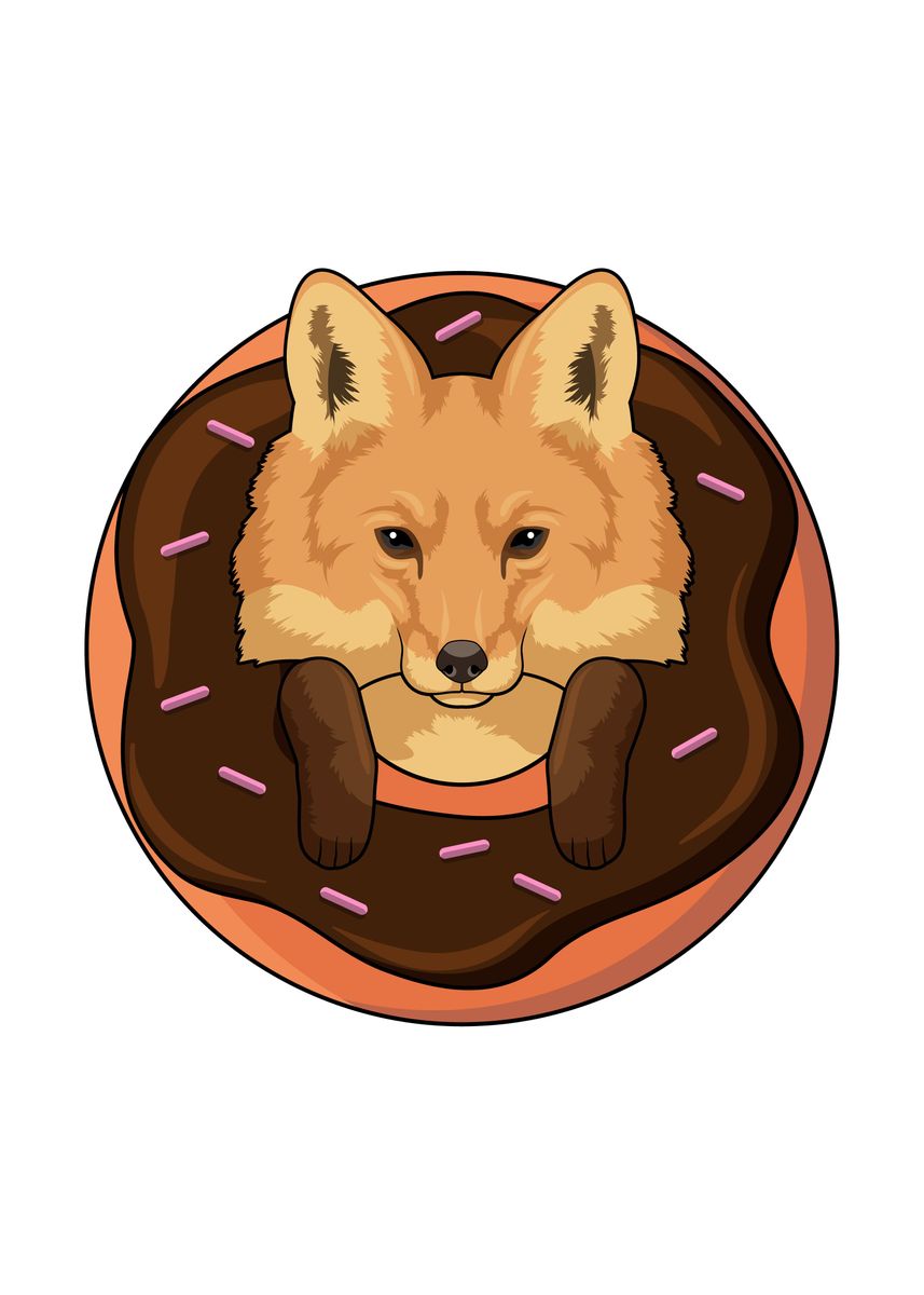 'Fox Donut' Poster, picture, metal print, paint by Markus Schnabel ...