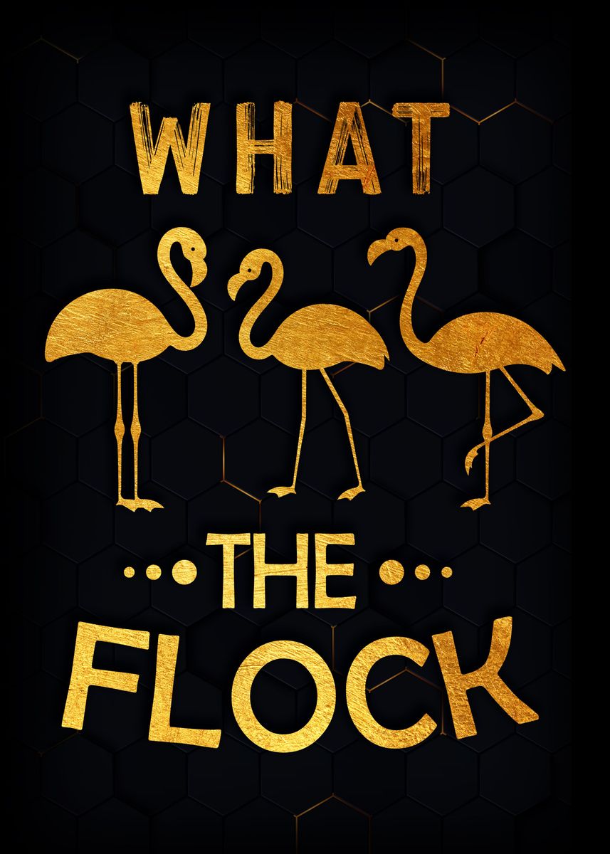 'What The Flock Funny Pink ' Poster by Denis Siggers | Displate