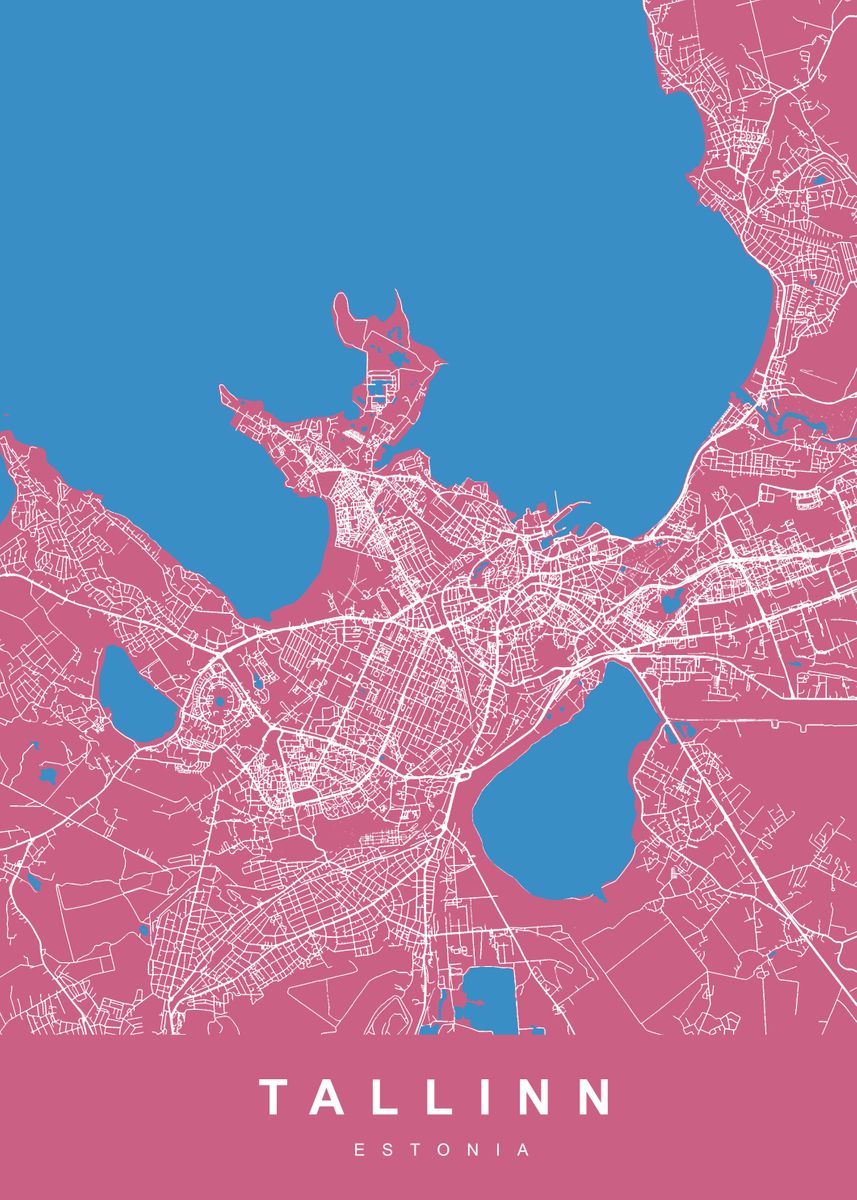 'TALLINN Map ESTONIA' Poster by UrbanMaps | Displate