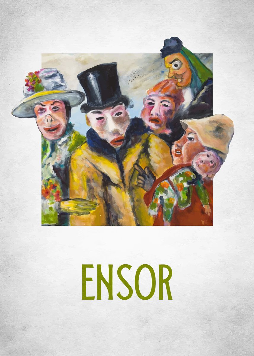 'James Ensor' Poster, picture, metal print, paint by Bo Kev | Displate
