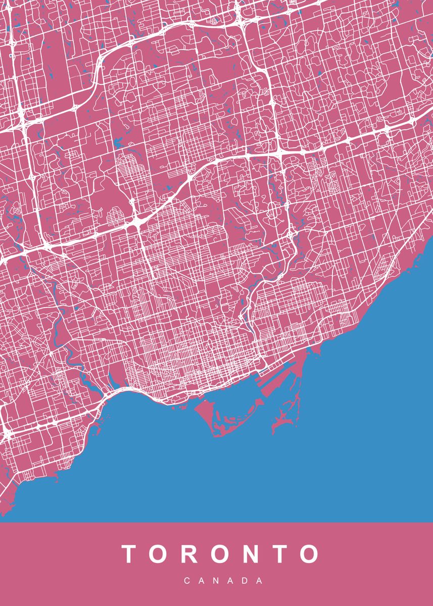 'TORONTO Map CANADA ' Poster by UrbanMaps | Displate