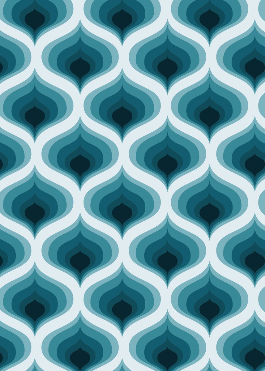 'Modern Retro Pattern 27' Poster, picture, metal print, paint by Aloke ...