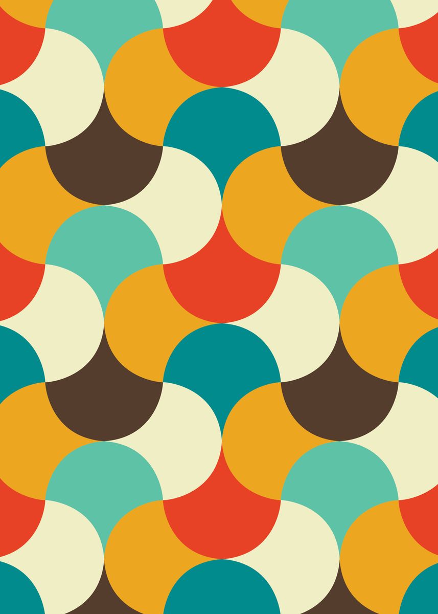 'Modern Retro Pattern 04' Poster by Aloke Design | Displate