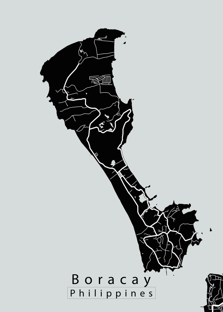 'Boracay City Map' Poster, picture, metal print, paint by Mapique ...