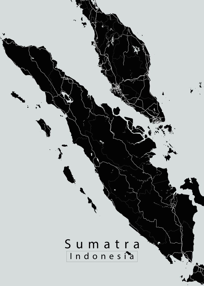 'Sumatra Island Map' Poster, picture, metal print, paint by Mapique ...