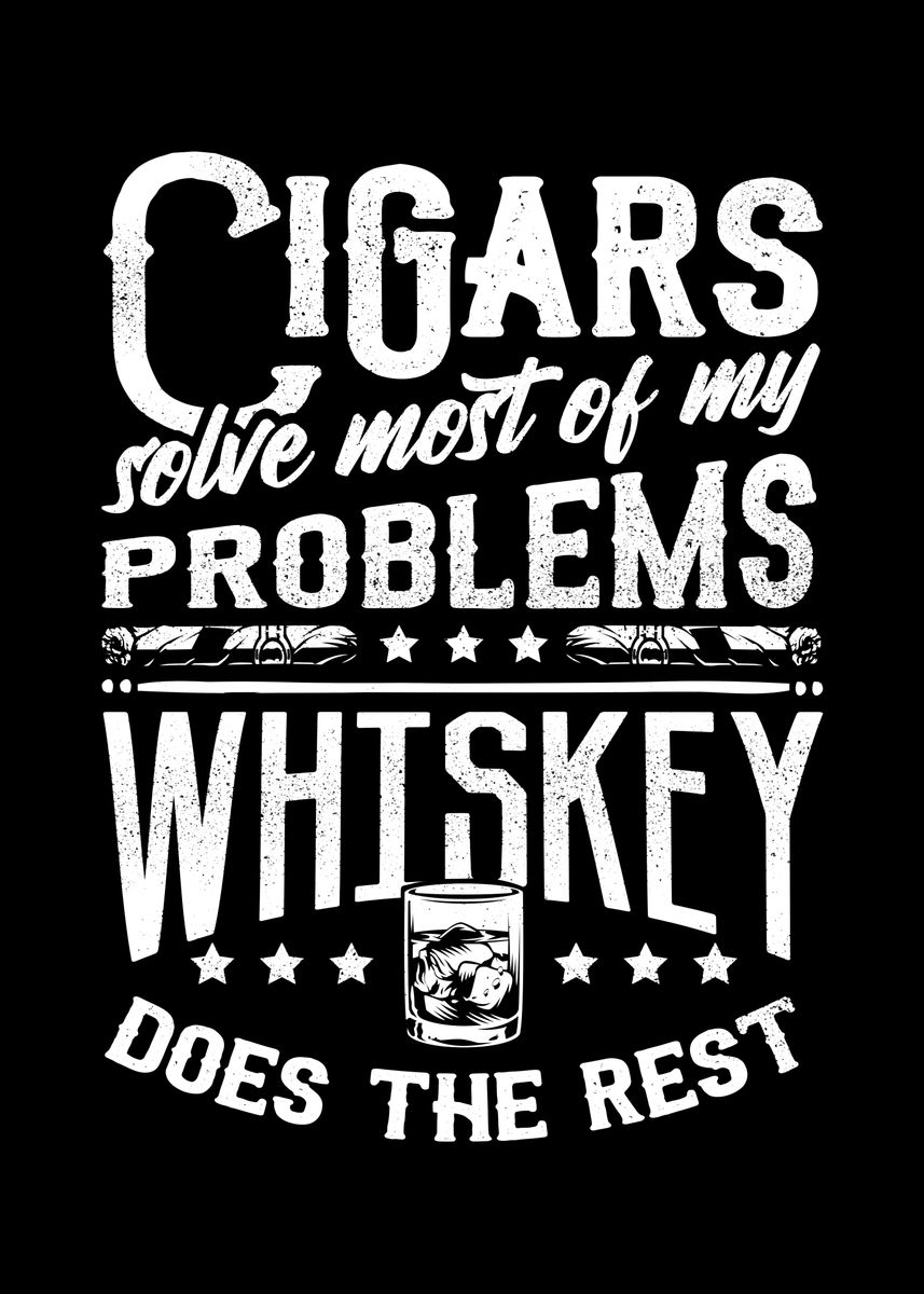 'Funny Cigar Lover Graphic' Poster, picture, metal print, paint by ...