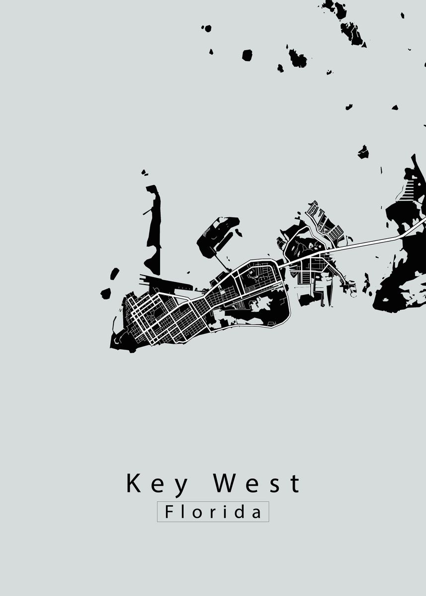 'Key West Island Map' Poster, picture, metal print, paint by Mapique ...