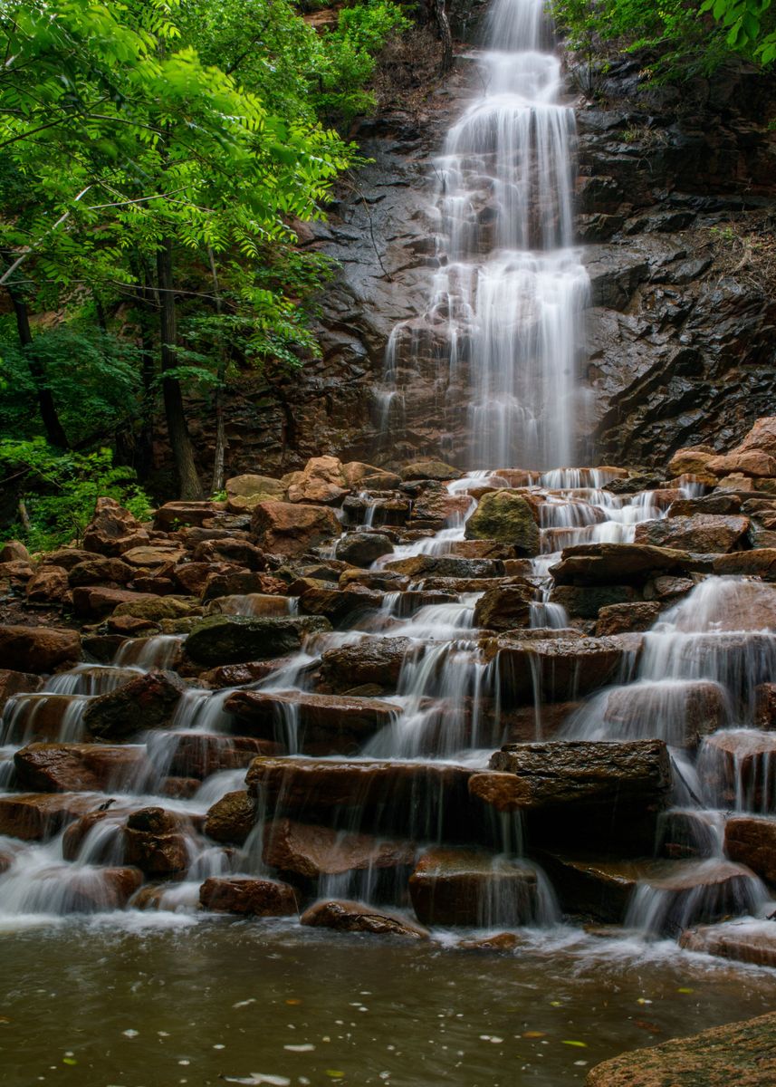 'Waterfall in Forest Nature' Poster by Max Ronn | Displate