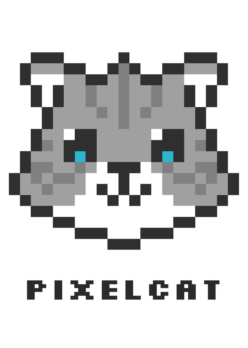 'Pixel Cat Gaming' Poster, picture, metal print, paint by Max Ronn ...