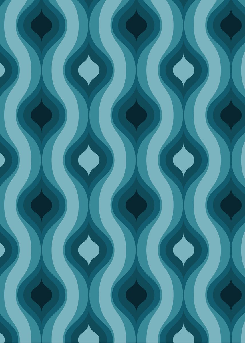 'Modern Retro Pattern 30' Poster by Aloke Design | Displate