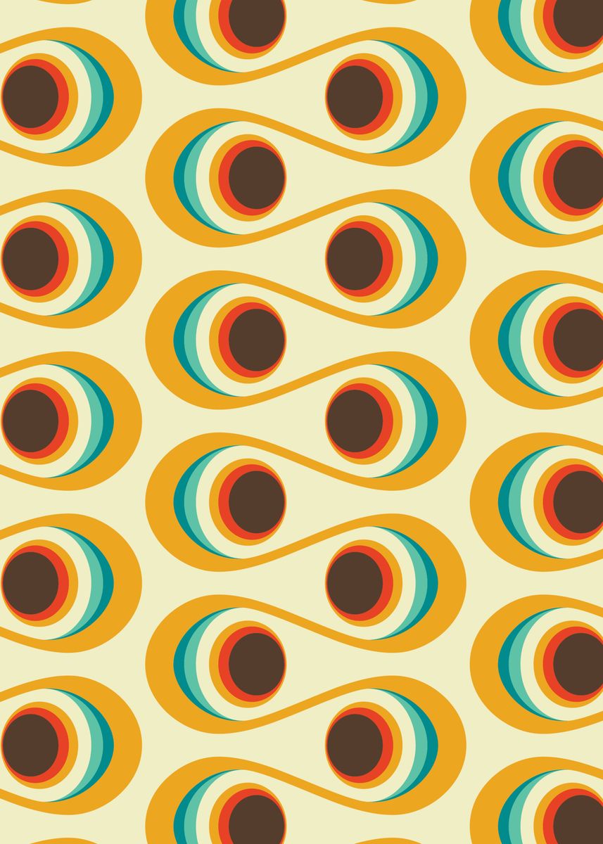 'Modern Retro Pattern 01' Poster, picture, metal print, paint by Aloke ...