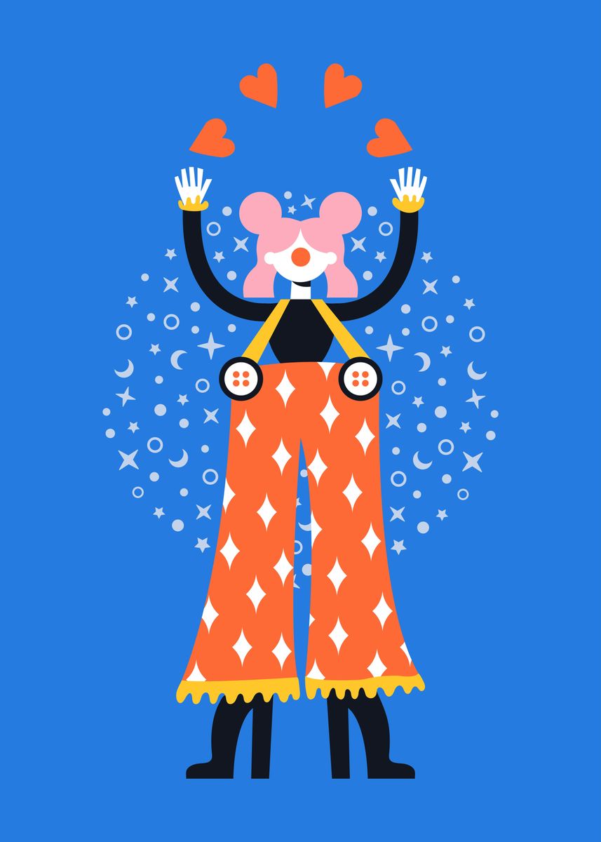 'Heart of A Clown' Poster by Cheryl Epstein | Displate