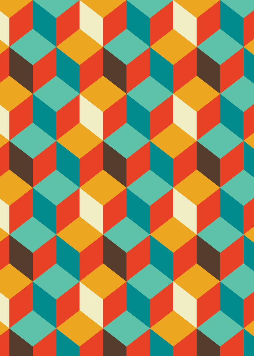 'Modern Retro Pattern 12' Poster by Aloke Design | Displate