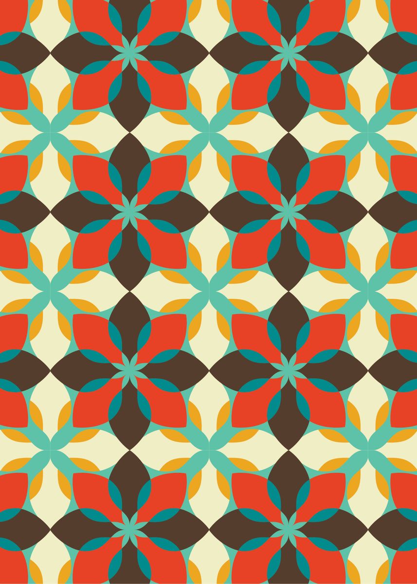 'Modern Retro Pattern 15' Poster by Aloke Design | Displate