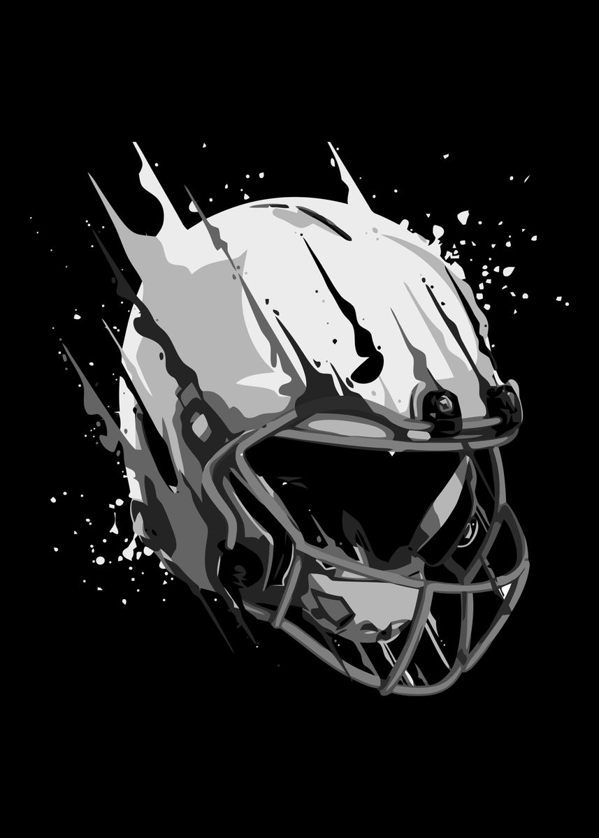 'American Football Helmet' Poster, picture, metal print, paint by ...