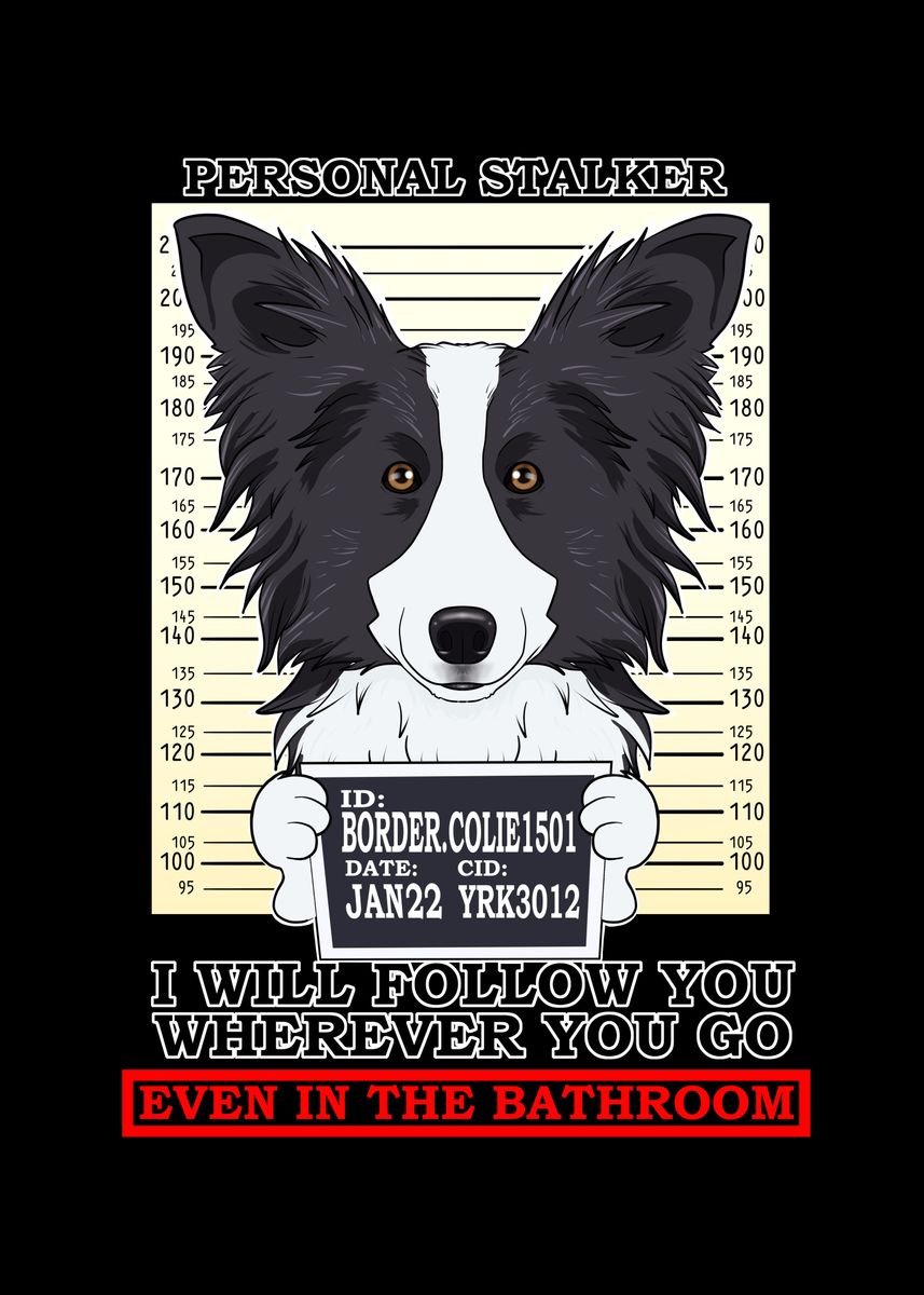 'Border Collie Stalker' Poster, picture, metal print, paint by ...