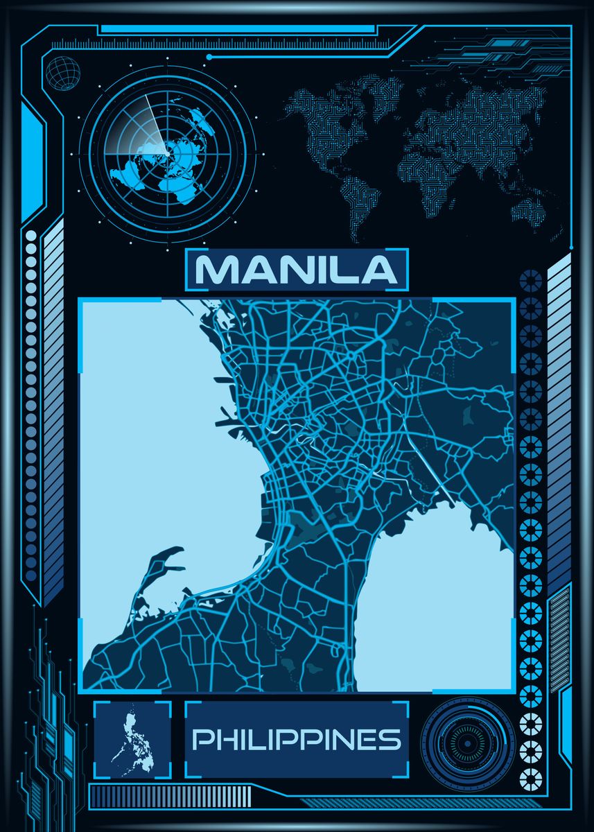 'MANILA MAP PHILIPPINES' Poster by Artistic Paradigms | Displate