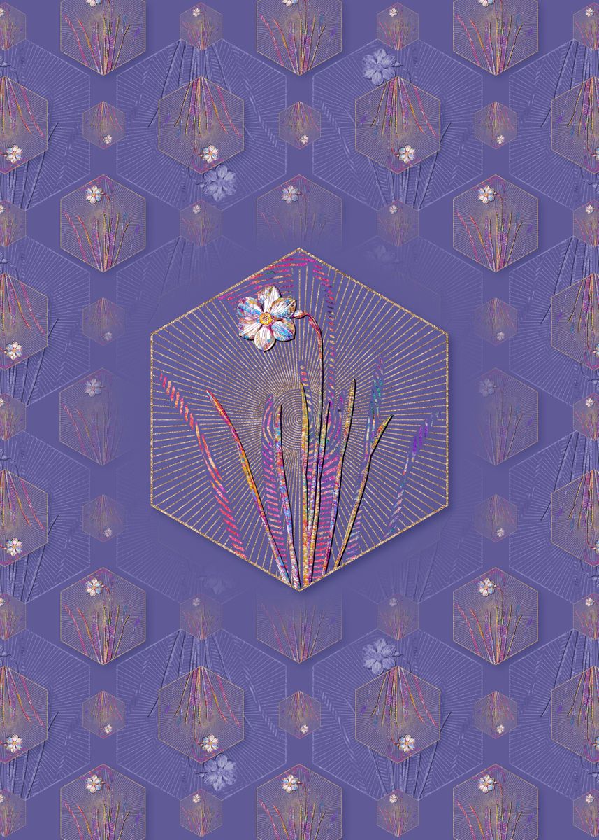 'Narcissus Poeticus Pattern' Poster by Holy Rock Design | Displate