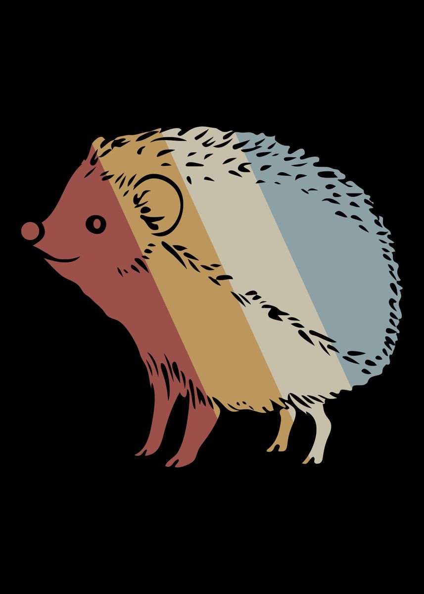 'Hedgehog Retro Vintage' Poster by royalsigns | Displate