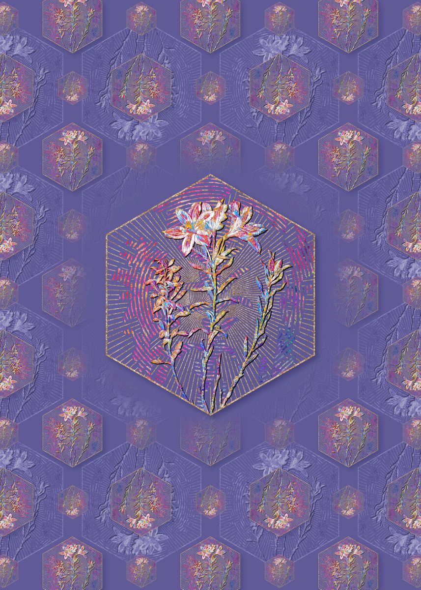 'Lily of the Incas Pattern' Poster by Holy Rock Design | Displate