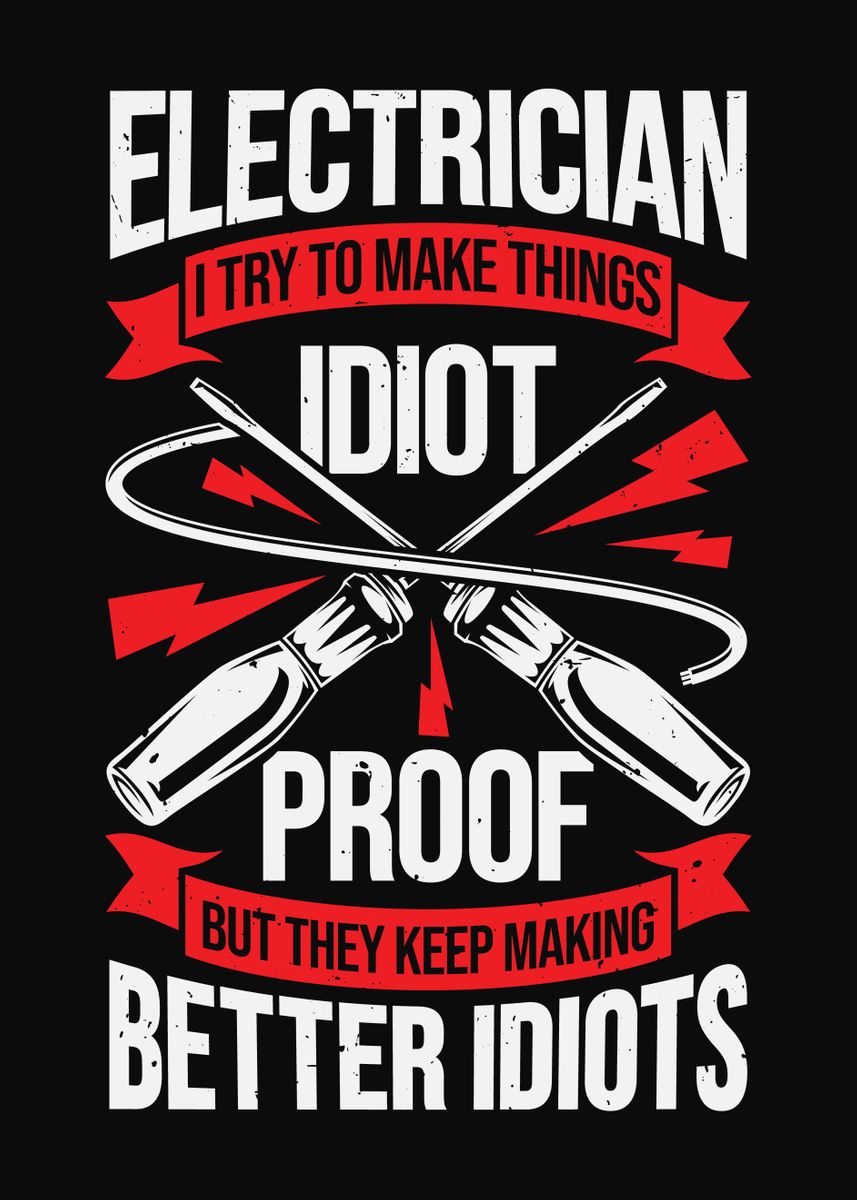 'Funny Electrician Design' Poster by Marcel Doll | Displate