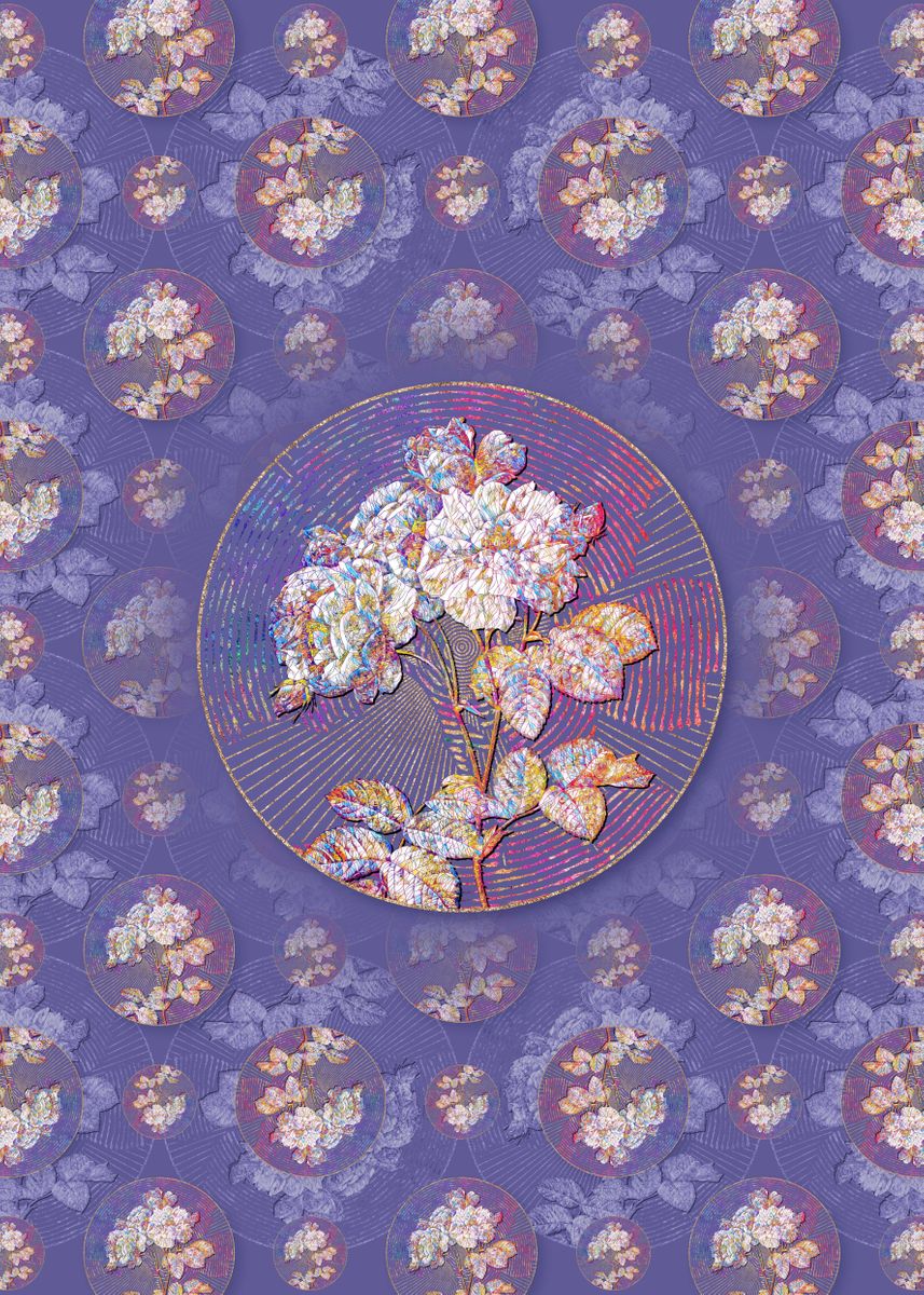 'Pink Damask Rose Pattern' Poster by Holy Rock Design | Displate