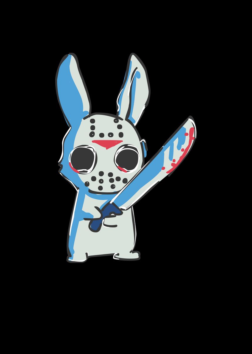 'Horror Bunny' Poster, picture, metal print, paint by schmugo | Displate