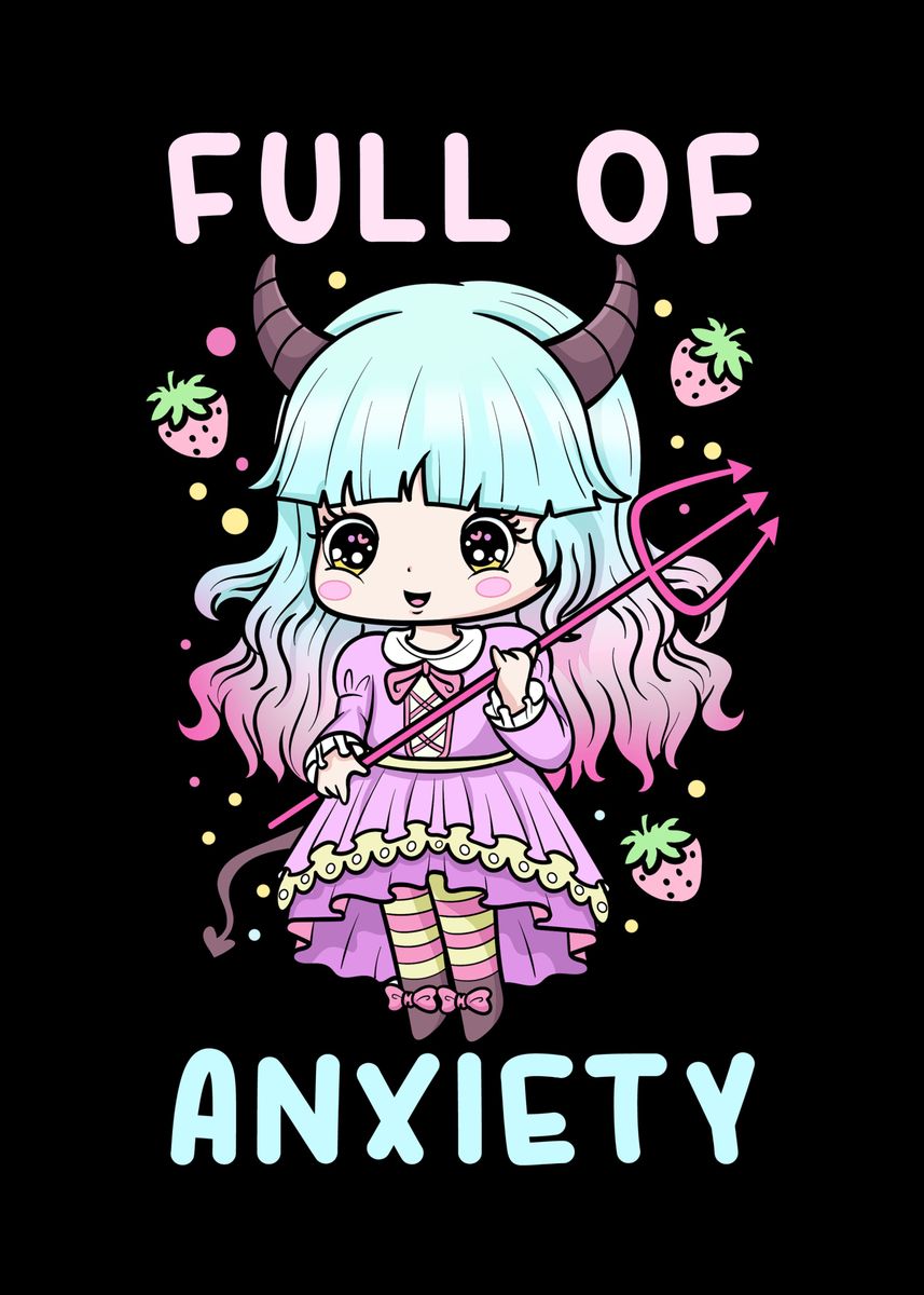 'Full of Anxiety Goth Girl' Poster by biNutz | Displate