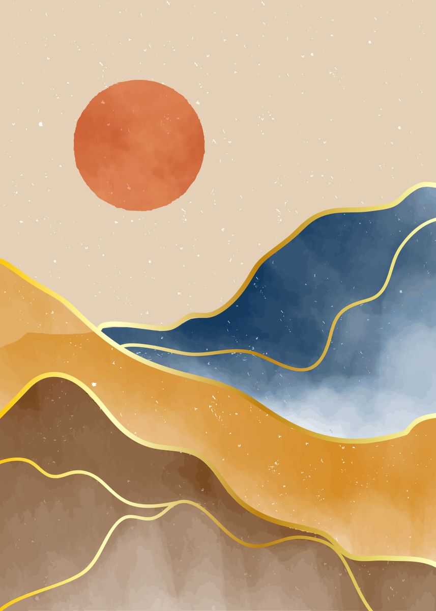 'Abstract Mountain art' Poster, picture, metal print, paint by budi ...