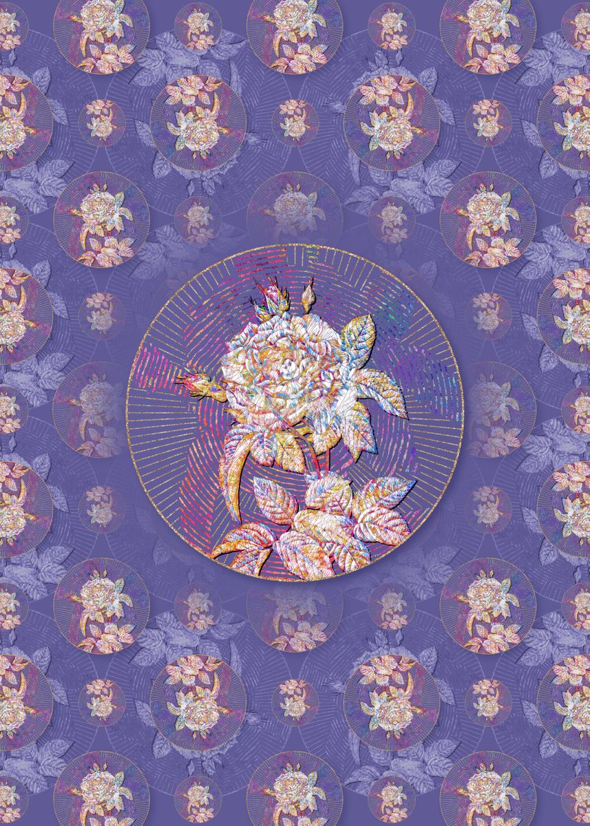 'Pink French Rose Pattern' Poster, picture, metal print, paint by Holy ...