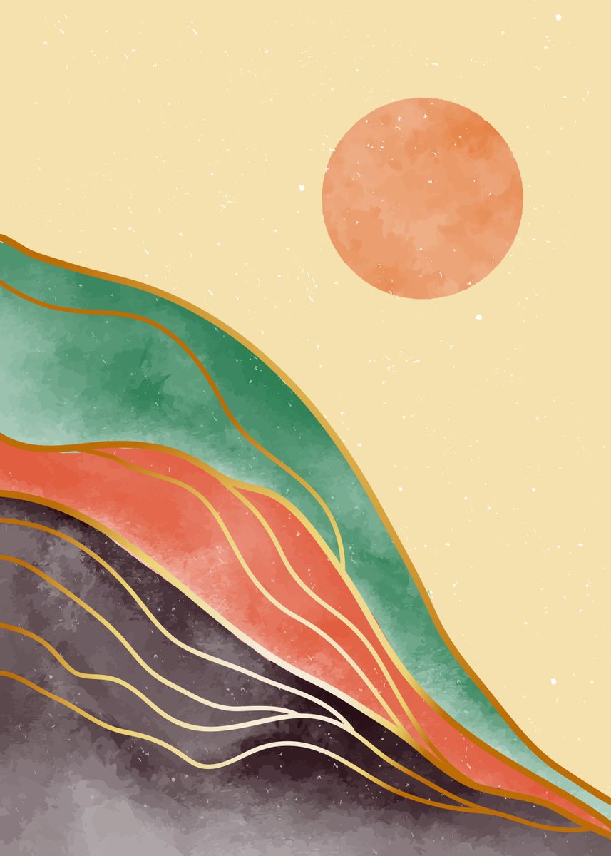 'Abstract Mountain art' Poster, picture, metal print, paint by budi ...