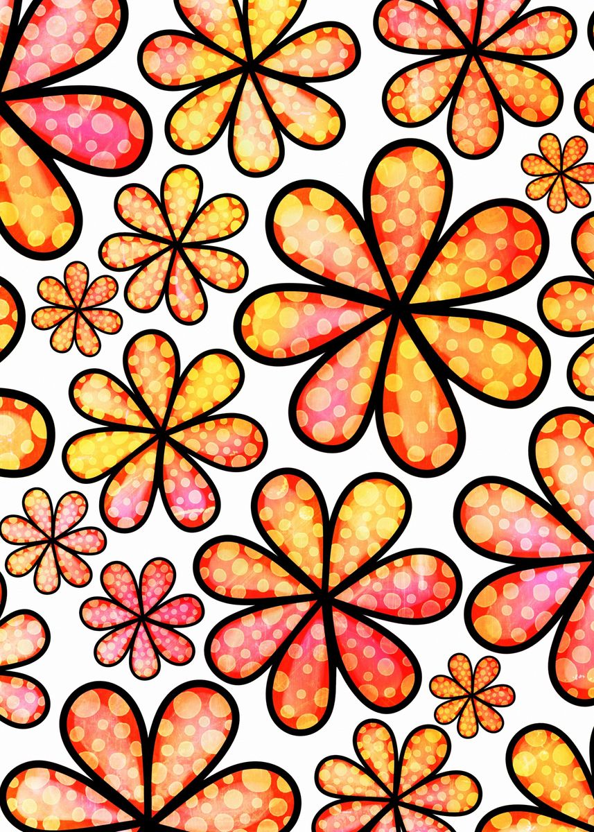 'Doodle Daisy Flower 24' Poster by Aloke Design | Displate