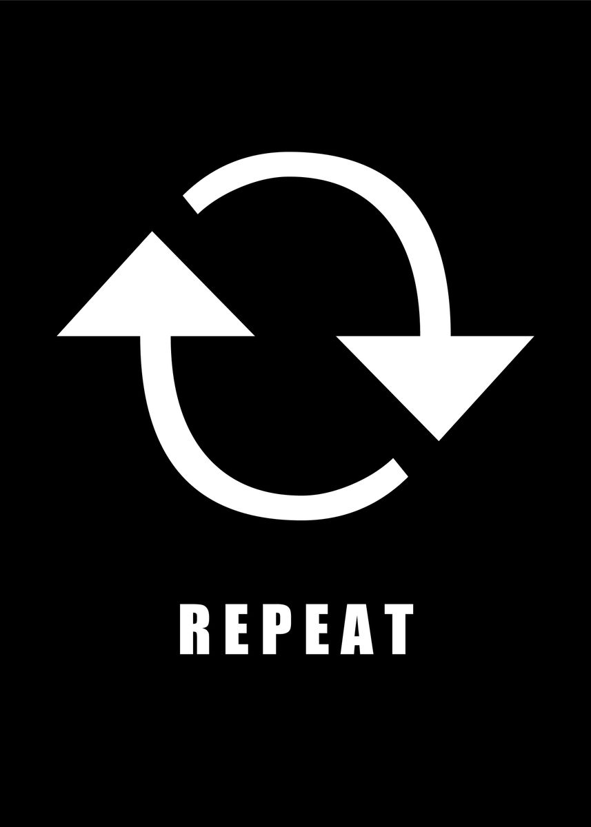 'Repeat White' Poster by Ignite Colour | Displate