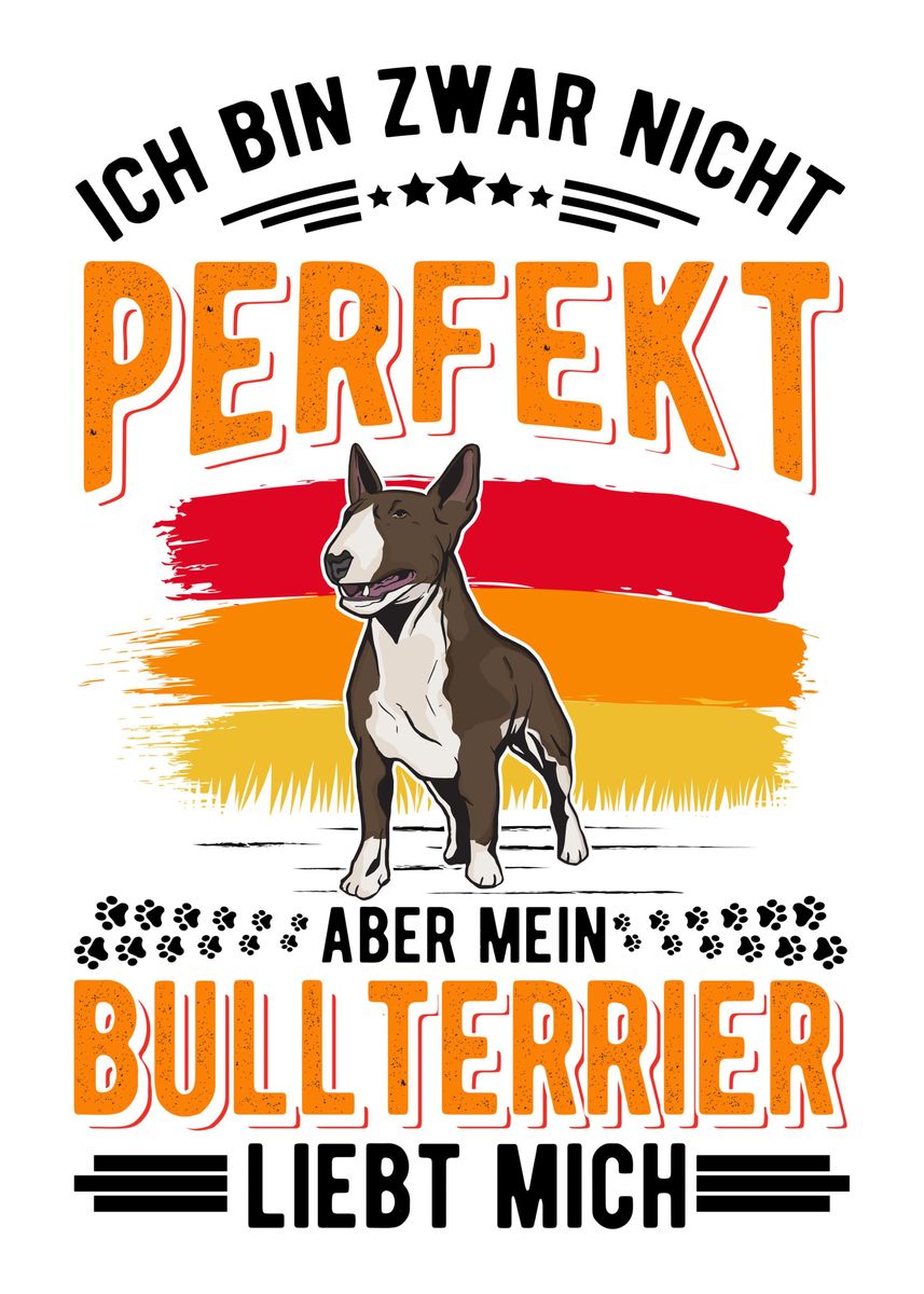 'Bullterrier Miniature Bull' Poster, picture, metal print, paint by ...