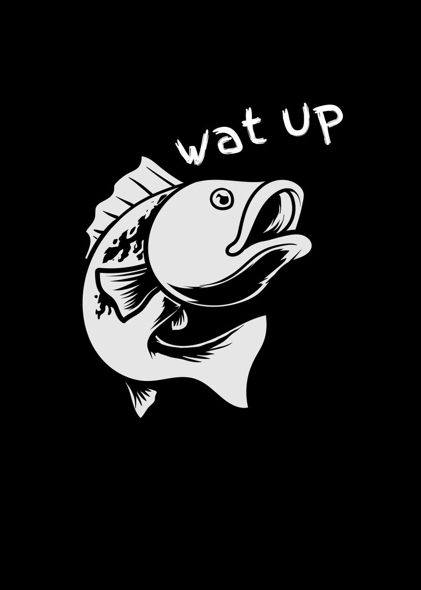 'Cool Fish Funny Fishing' Poster, picture, metal print, paint by ...