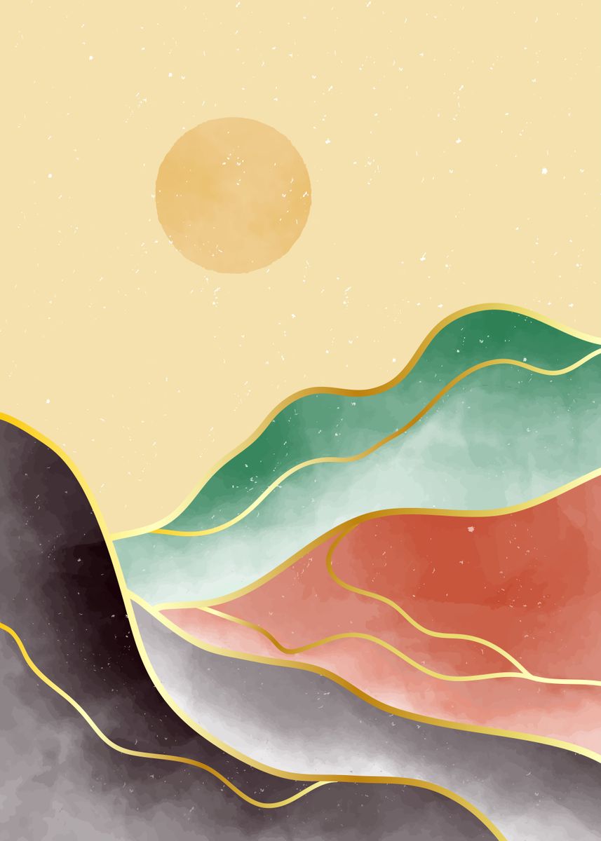 'Abstract Mountain art' Poster by budi yanto | Displate