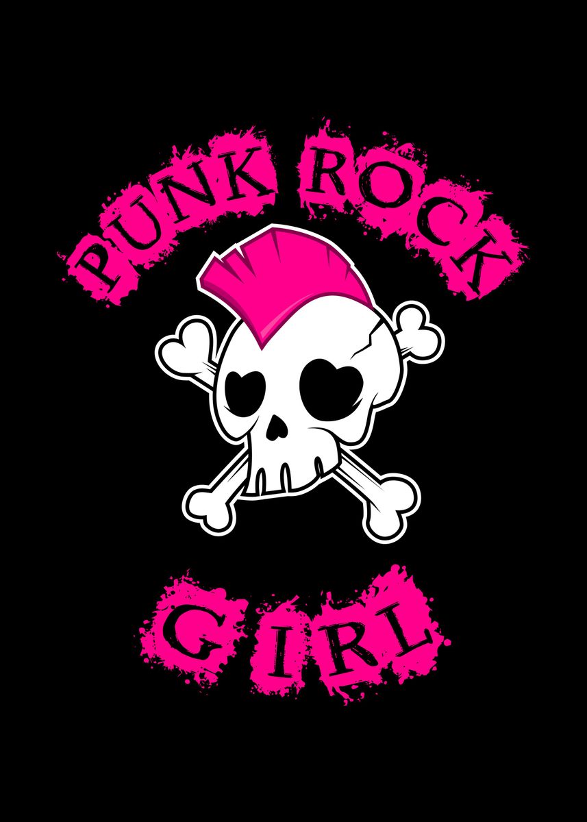 'Punk Rock Girl ' Poster, picture, metal print, paint by Yipptee | Displate