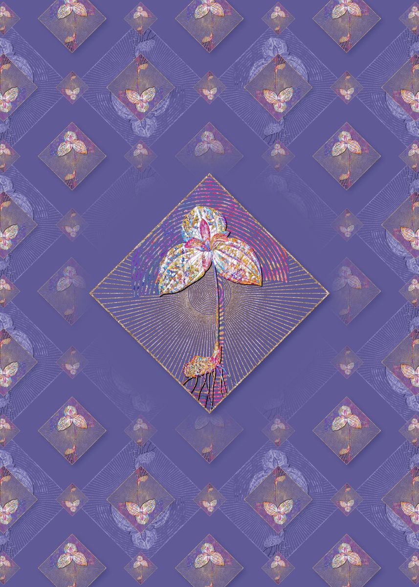 'Tri Flower Pattern' Poster, picture, metal print, paint by Holy Rock ...