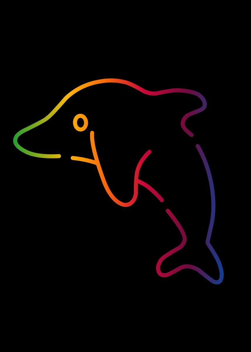 'symbol dolphins animal' Poster, picture, metal print, paint by Mshel ...