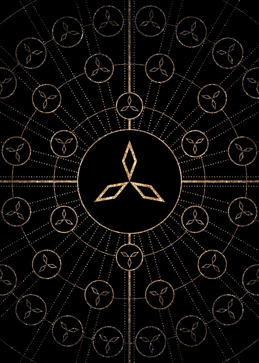 'Geometric Gold Glyph Sign ' Poster by Holy Rock Design | Displate