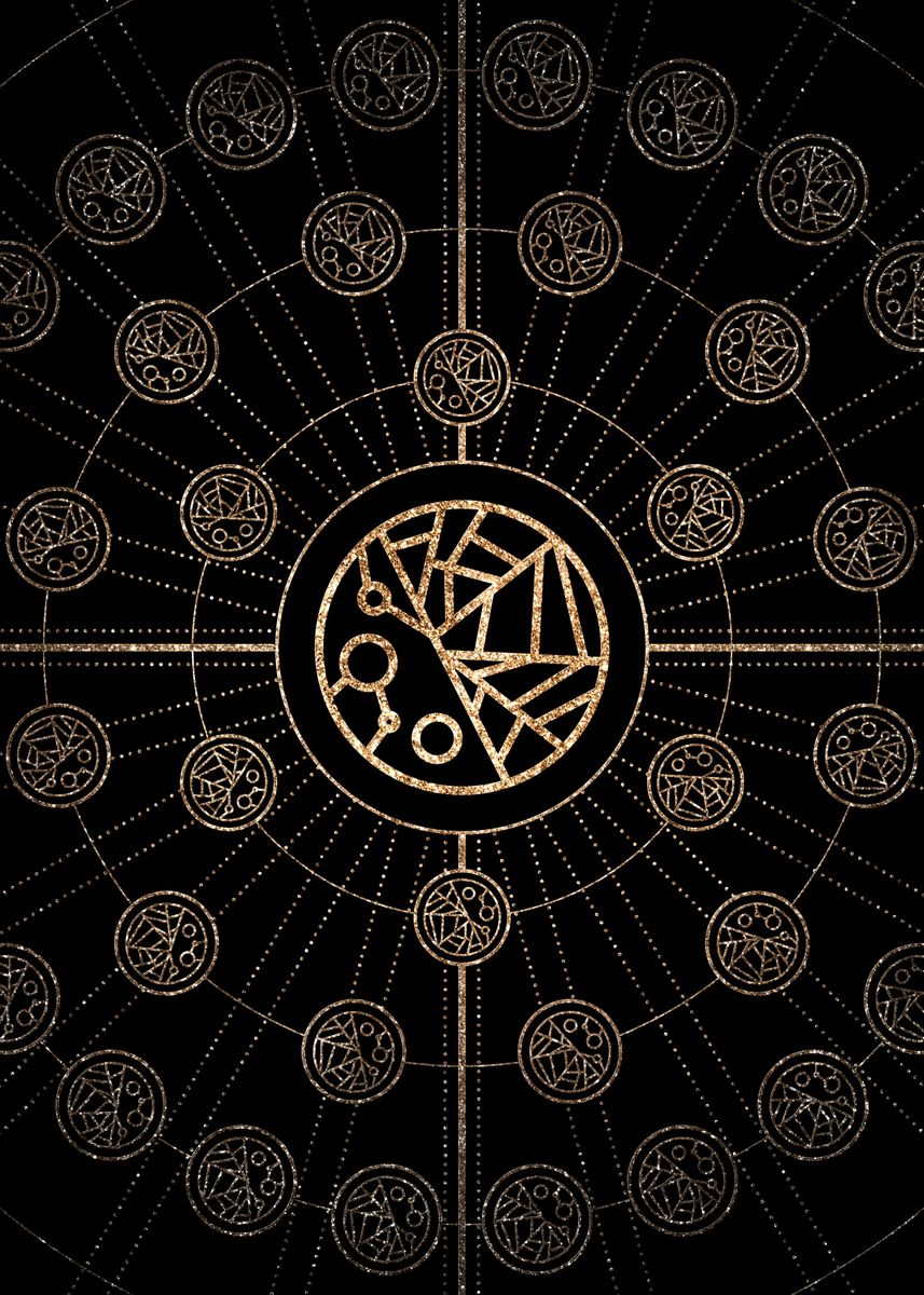 'Gold Glitter Glyph Symbol ' Poster by Holy Rock Design | Displate