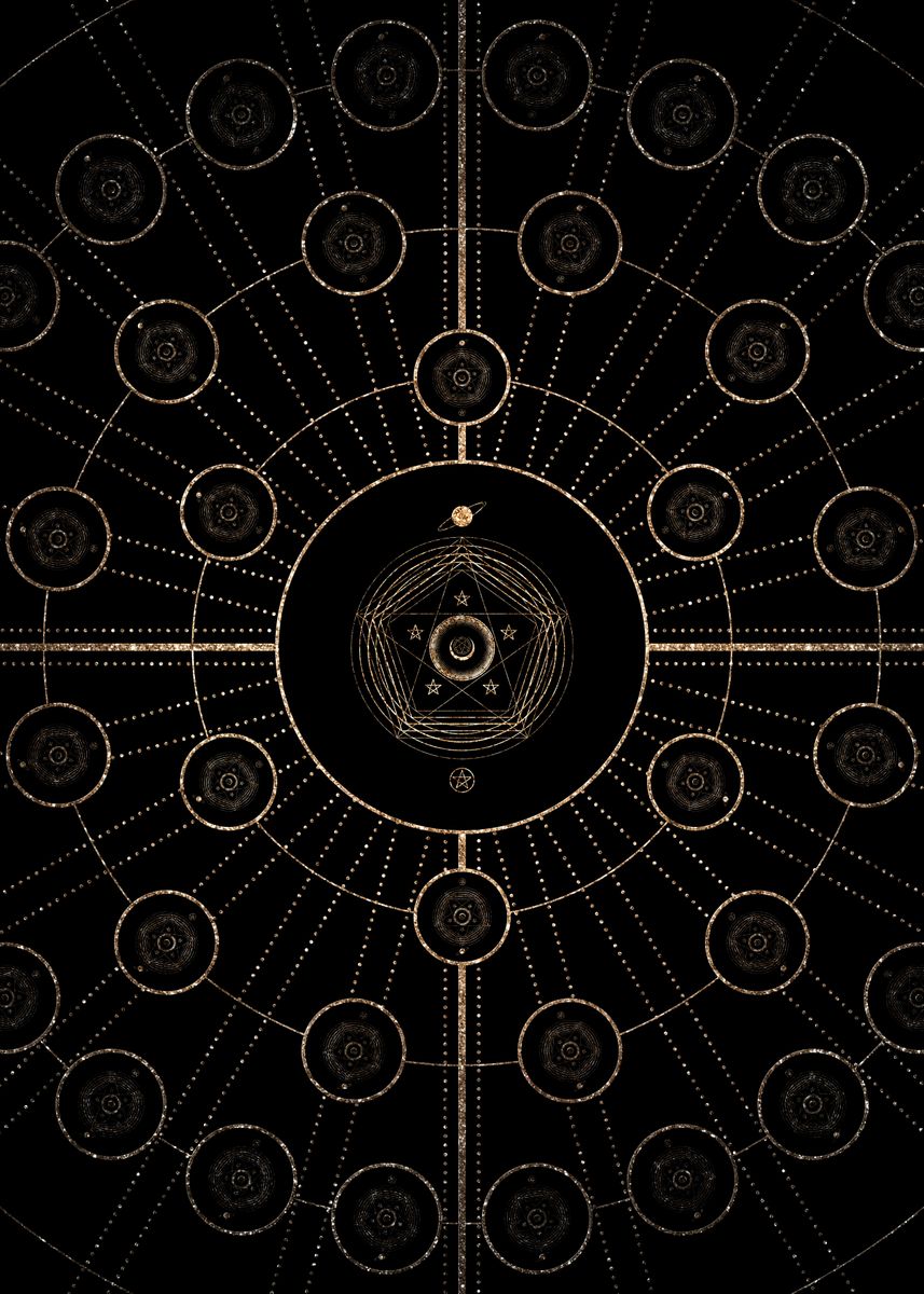 'Geometric Gold Glyph Sign ' Poster by Holy Rock Design | Displate