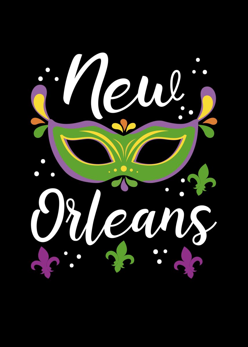 'Mardi gras new orleans' Poster, picture, metal print, paint by BeMi ...
