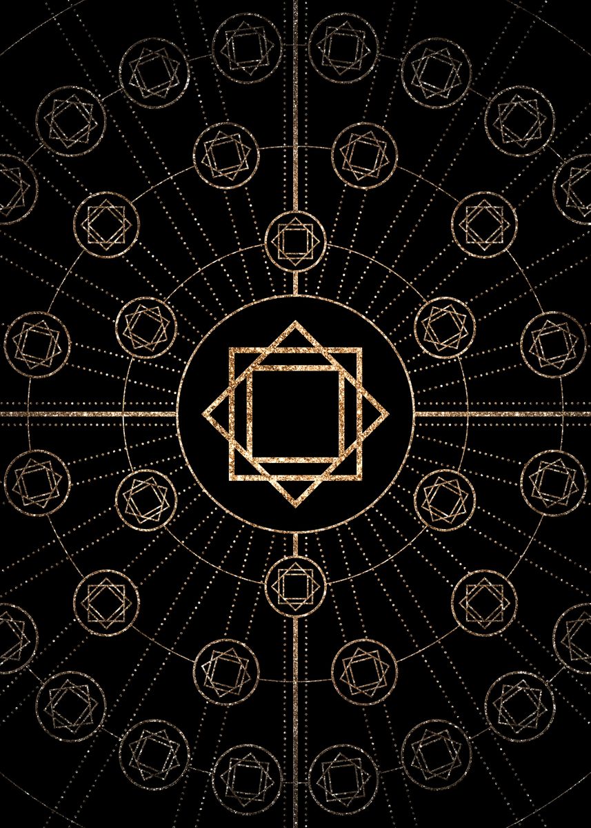 'Geometric Gold Glyph Sign ' Poster by Holy Rock Design | Displate
