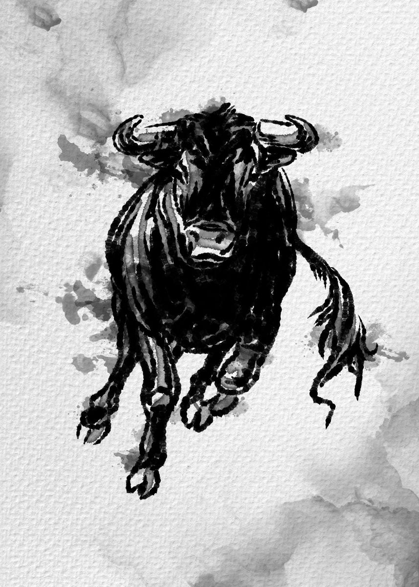 'Buffalo run' Poster, picture, metal print, paint by LouteCrea | Displate
